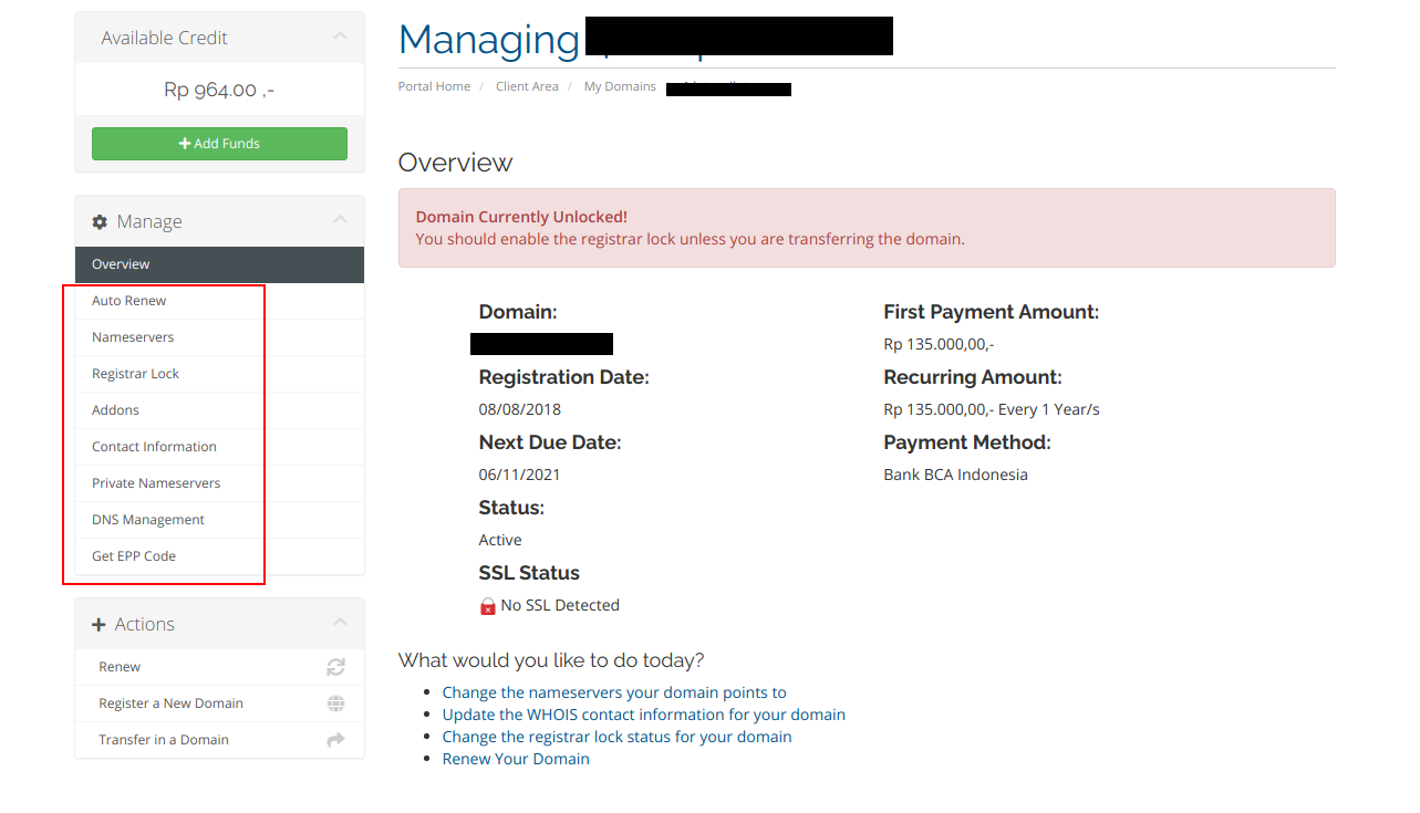 Tutorial mendapatkan EPP Code suatu Domain - Knowledgebase ...